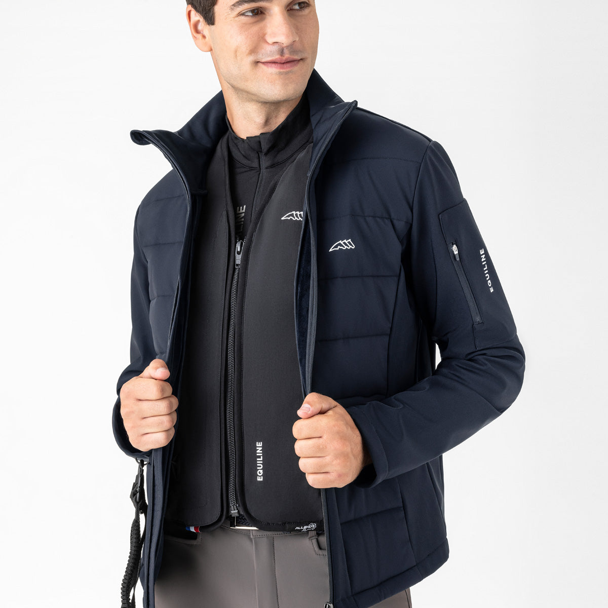 Equiline Men's Airbag Compatible Softshell Jacket Exot Navy – Horse ...